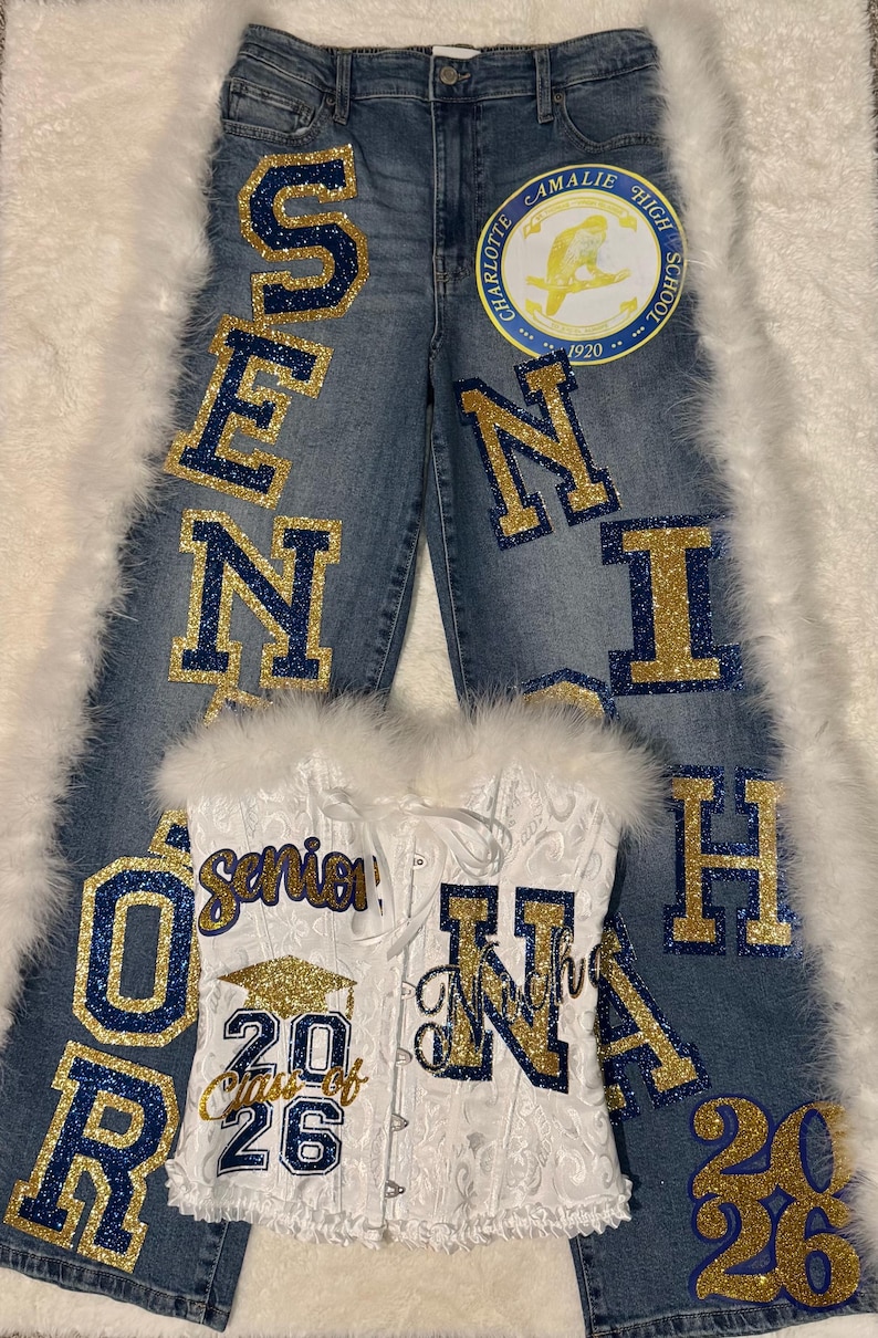 Custom Senior Corset | Glitter Vinyl | Graduation Outfit | Personalized ...