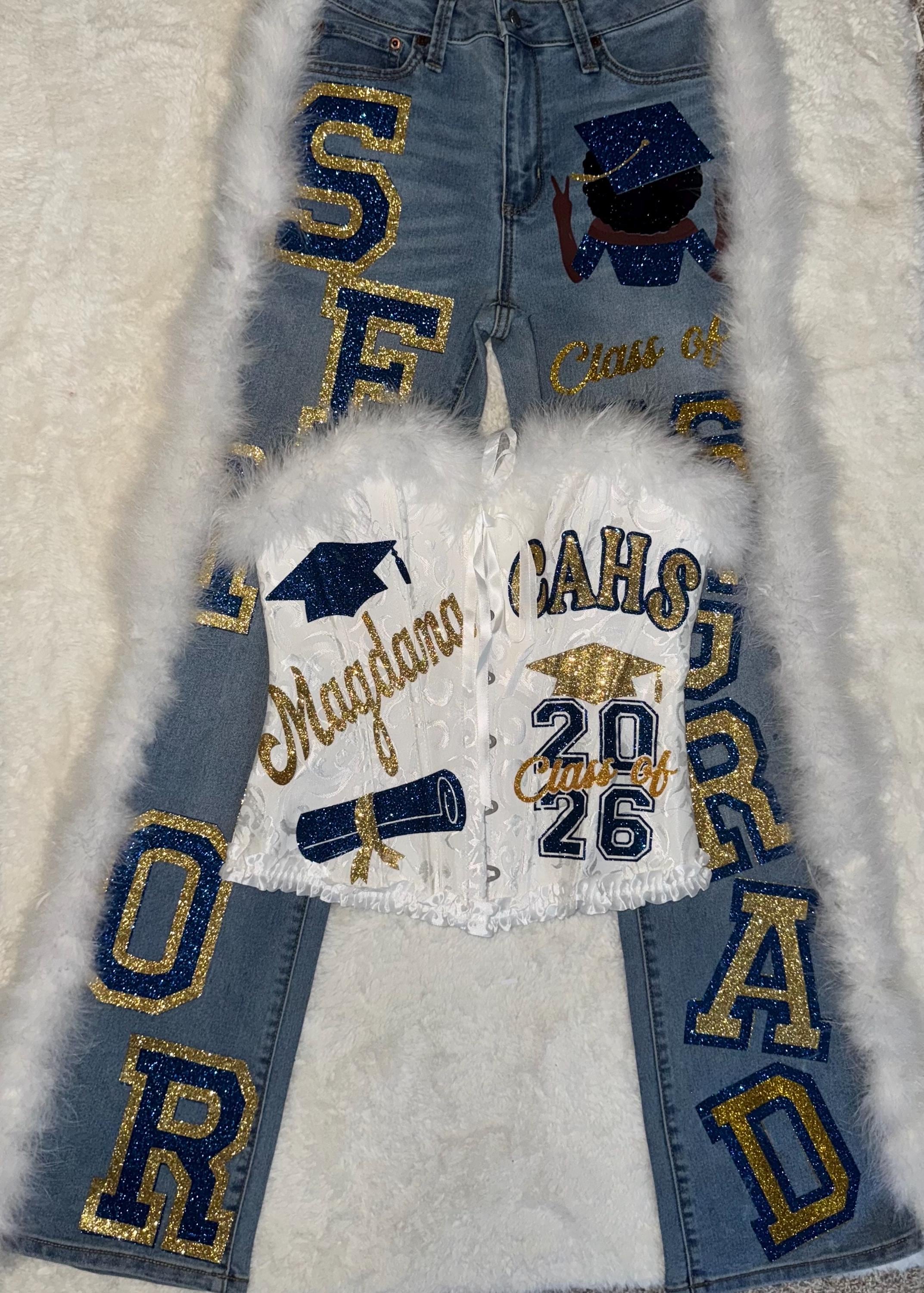 Custom Senior Corset | Glitter Vinyl | Graduation Outfit | Personalized ...