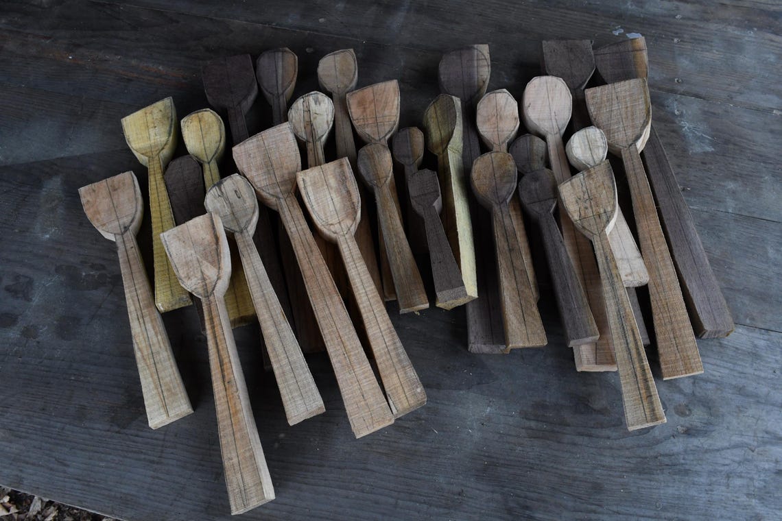 Greenwood Spoon Carving Blanks - 5 Assorted - Etsy