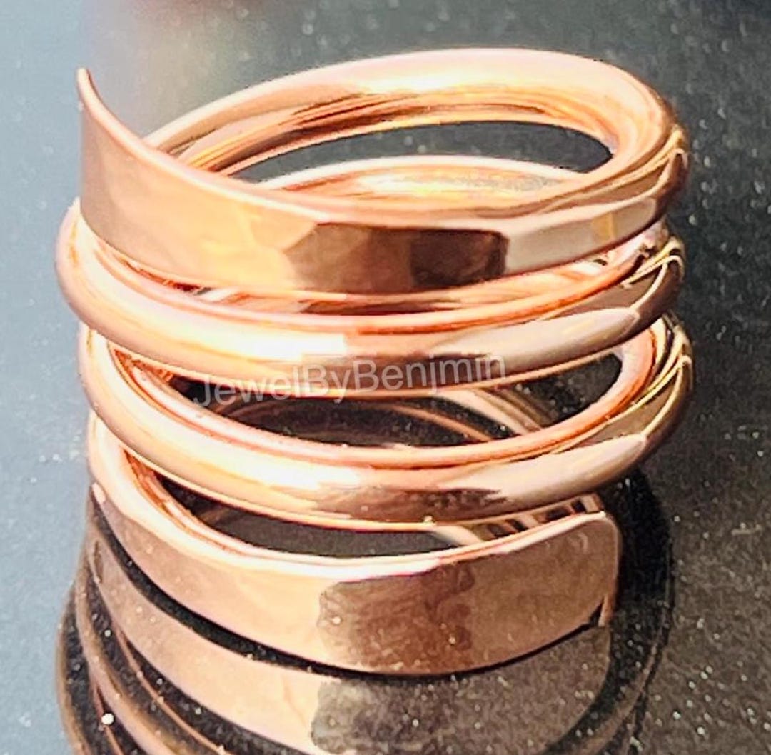 Pure Copper Wrap Ring , Finger Ring, Solid Copper Ring , Healing Copper ...