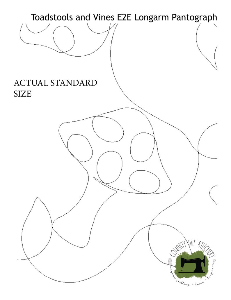 Toadstools and Vines E2E Longarm Pantograph - Etsy