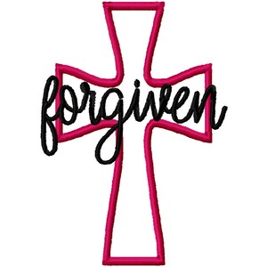 Forgiven / Cross Applique / Machine Embroidery Design / 4x4 5x7 6x10 ...