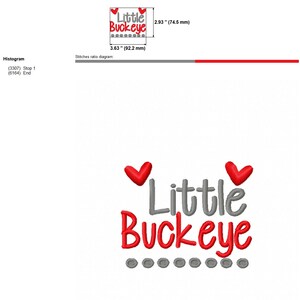 Little Buckeye Machine Embroidery Design 4x4 5x7 6x10 Team Instant ...