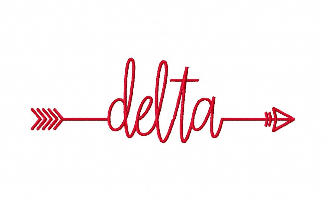 Delta Sorority Arrow Machine Embroidery Design Greek Instant Download ...