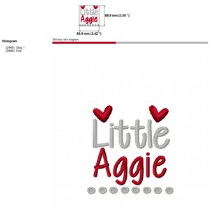 Little Aggie Digital Machine Embroidery Design 4x4 5x7 6x10 Team ...