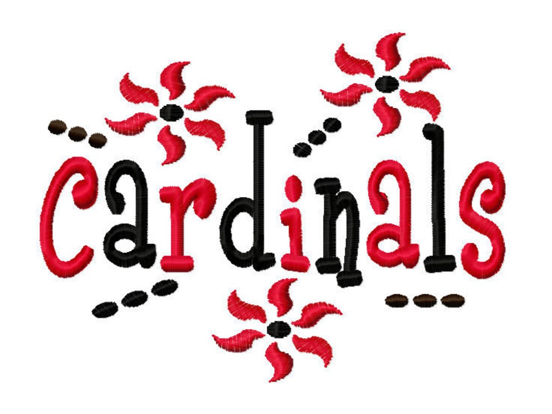 Cardinals Machine Embroidery Design 4x4 7x5 10x6 University Team ...