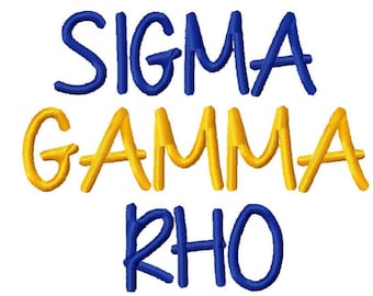 Sigma Gamma Rho Sorority Machine Embroidery Design Greek Instant ...