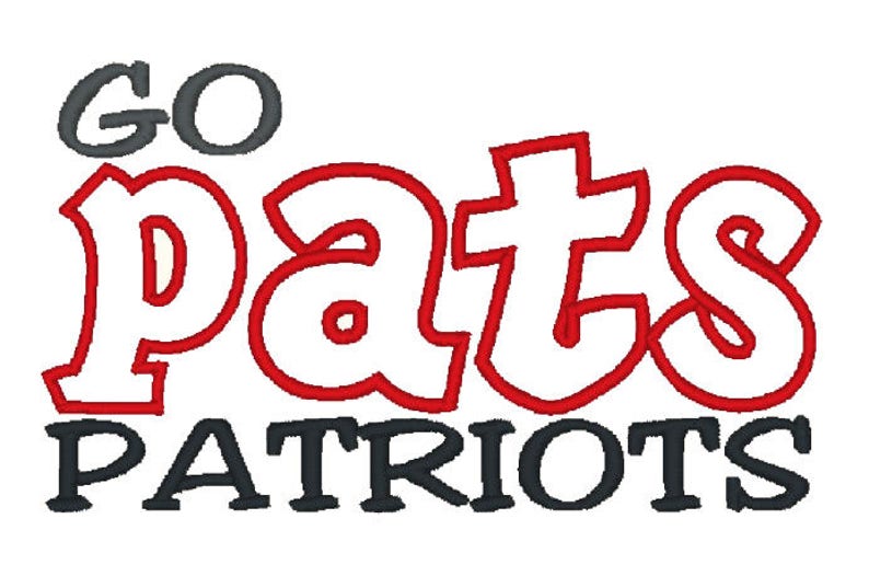 GO PATS Patriots 4x4 7x5 10x6 Applique Machine Embroidery - Etsy