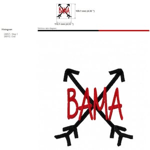 Bama Cross Arrows Roll Tide Crimson Alabama 4x4 5x7 6x10 Machine ...