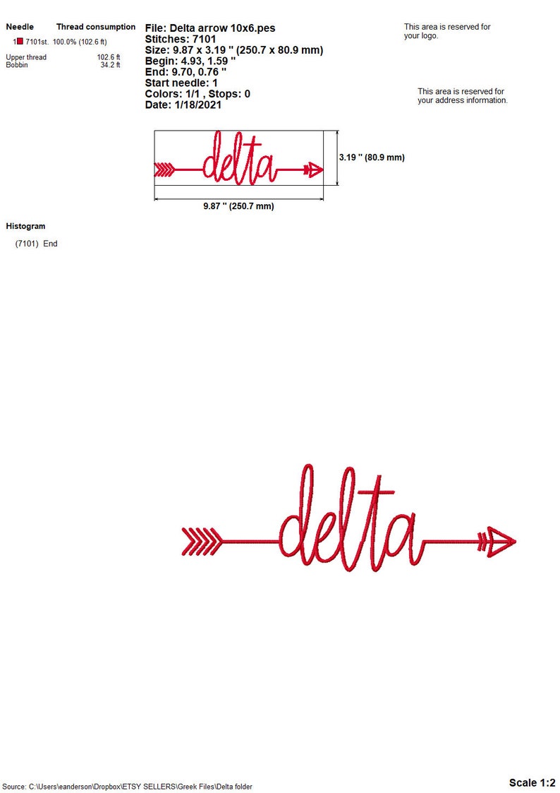 Delta Sorority Arrow Machine Embroidery Design Greek Instant Download ...