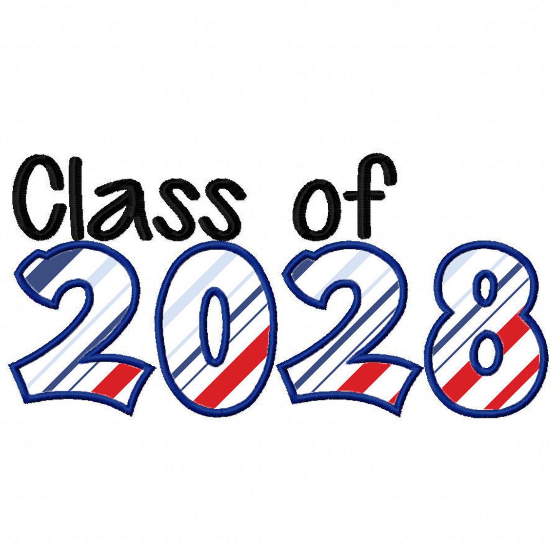 Class of 2028 Applique Machine Embroidery Design 7x5 10x6 Instant ...