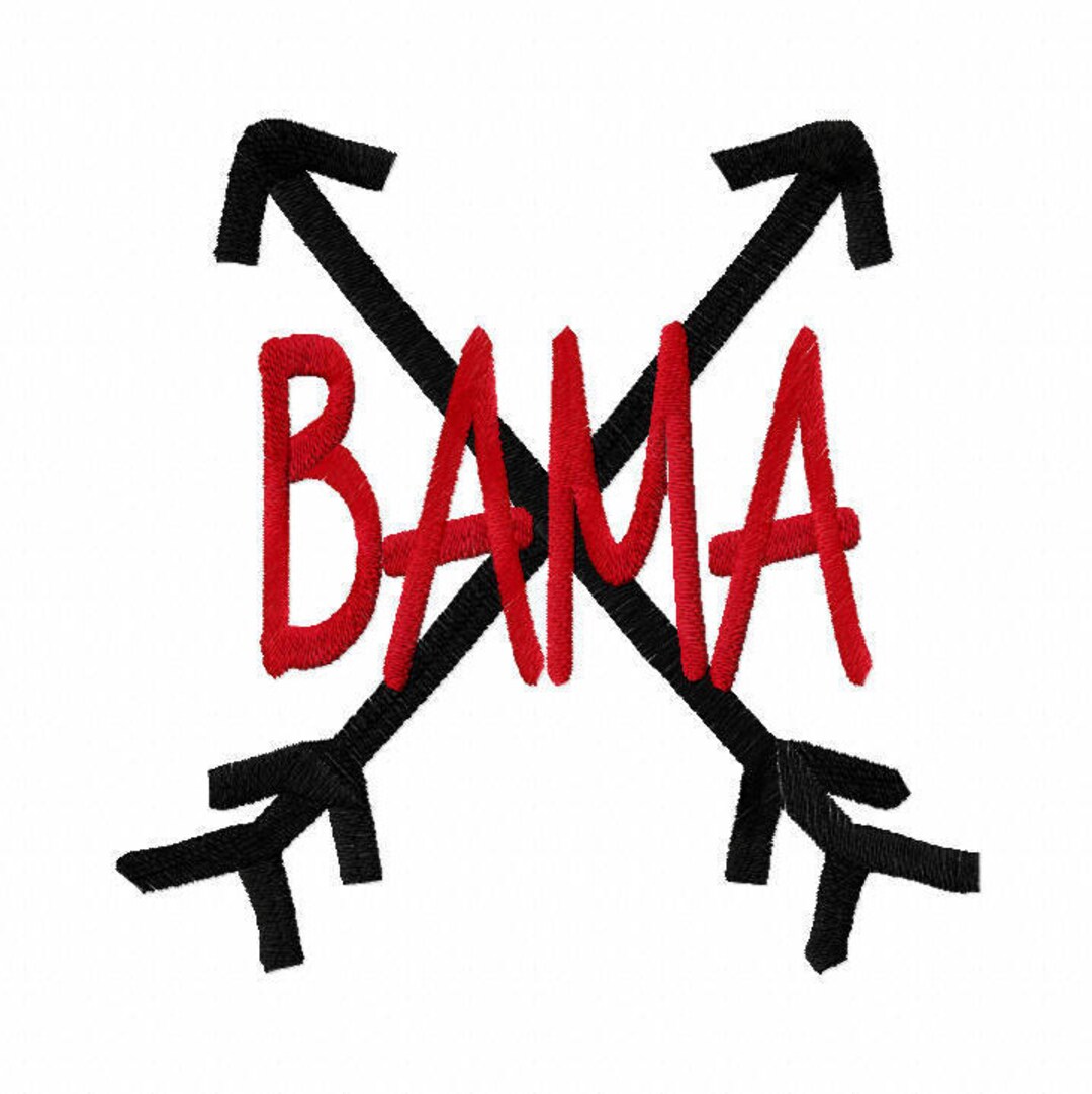 Bama Cross Arrows Roll Tide Crimson Alabama 4x4 5x7 6x10 Machine ...