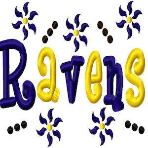 Ravens Applique Machine Embroidery Design 4x4 7x5 10x6 Team Instant ...