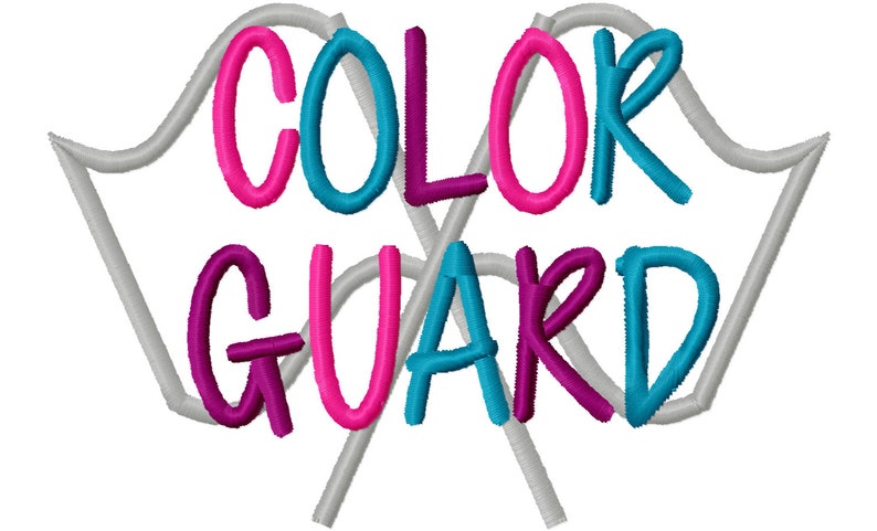 Color Guard Flag Applique Machine Embroidery Design Instant - Etsy