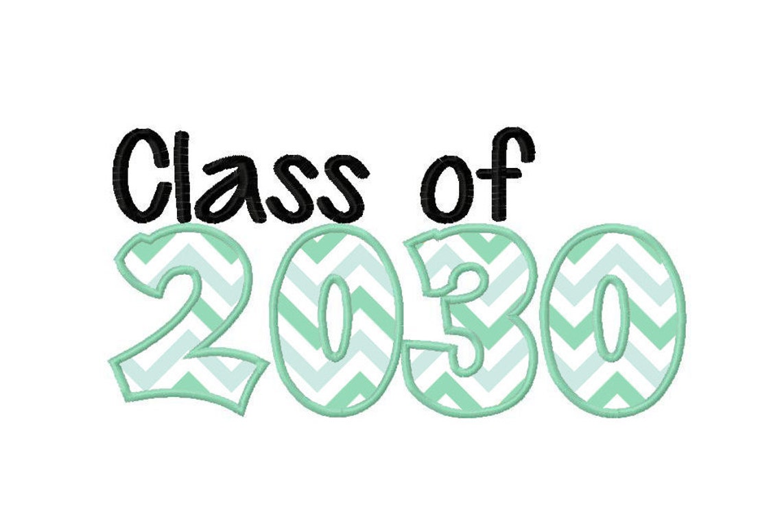 Class of 2030 Applique Machine Embroidery Design 7X5 10x6 - Etsy