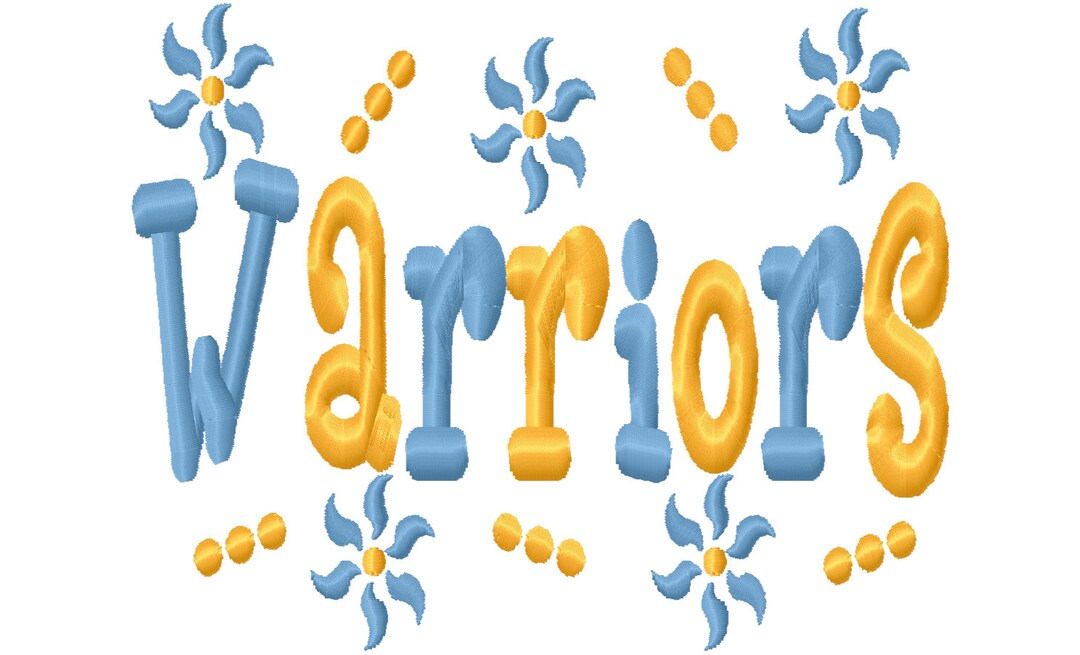 Warriors Machine Embroidery Design Instant Download Monogram 4x4 7x5 ...