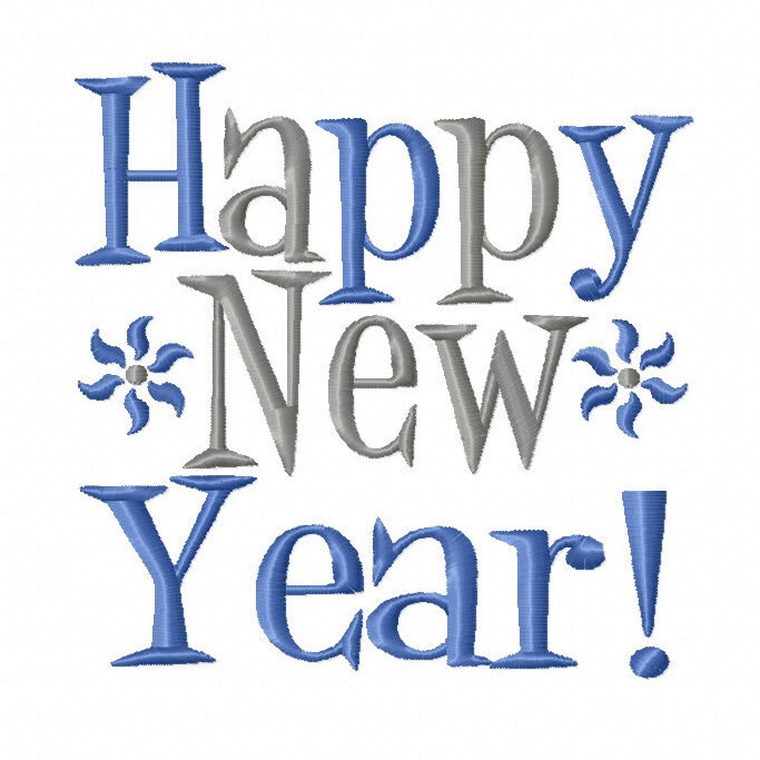 Happy New Year Machine Embroidery Design Instant Download 4x4 | Etsy