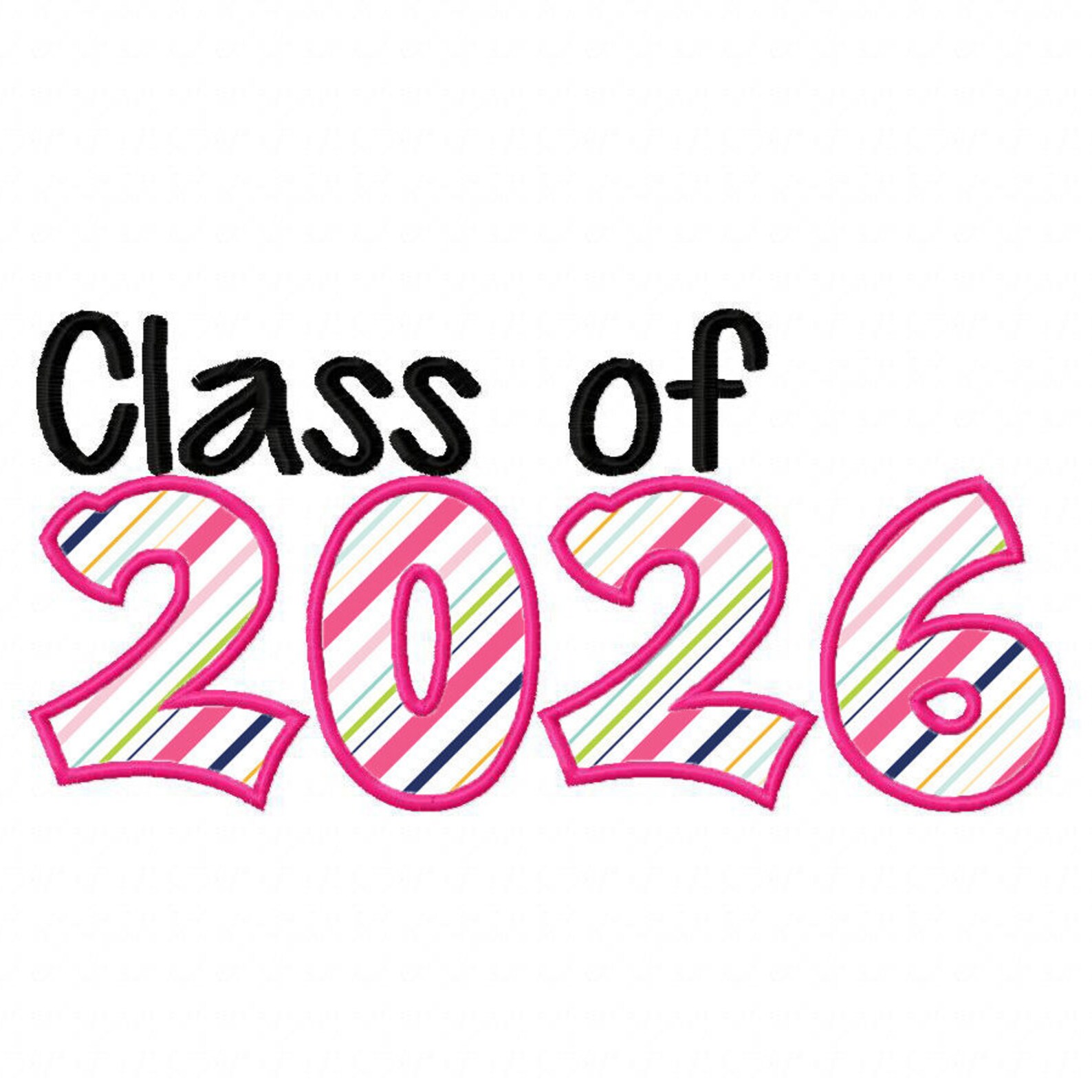 Class of 2026 Applique Machine Embroidery Design 7x5 10x6 - Etsy