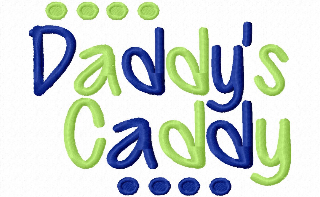 Daddy's Caddy Golf Machine Embroidery Design Instant Download 4x4 5x7 ...