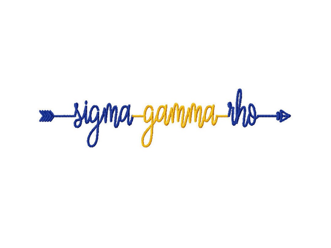 Sigma Gamma Rho Sorority Arrow Digital Machine Embroidery Design Greek ...