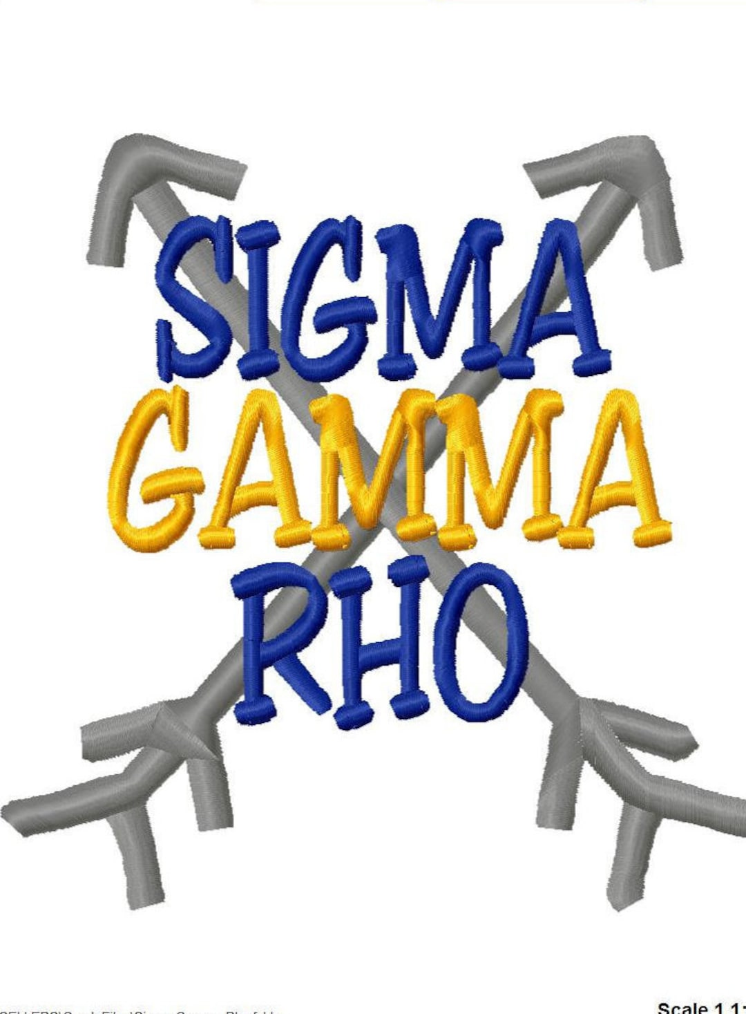 Sigma Gamma Rho Sorority Cross Arrow Machine Embroidery Design Greek ...