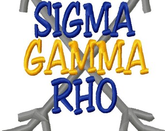 Sigma Gamma Rho Sorority Machine Embroidery Design Greek Instant ...