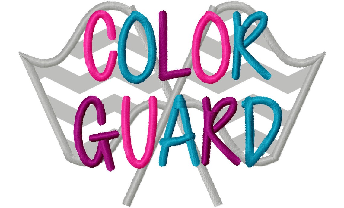 Color Guard Flag Applique Machine Embroidery Design Instant | Etsy
