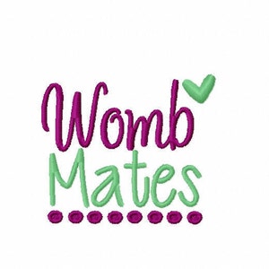 Womb Mates Machine Embroidery Design 4x4 5x7 6x10 Instant Download Baby ...