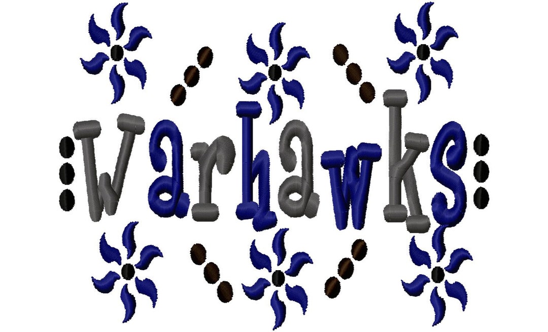 Warhawks Applique Machine Embroidery Design 4x4 7x5 10x6 High School ...