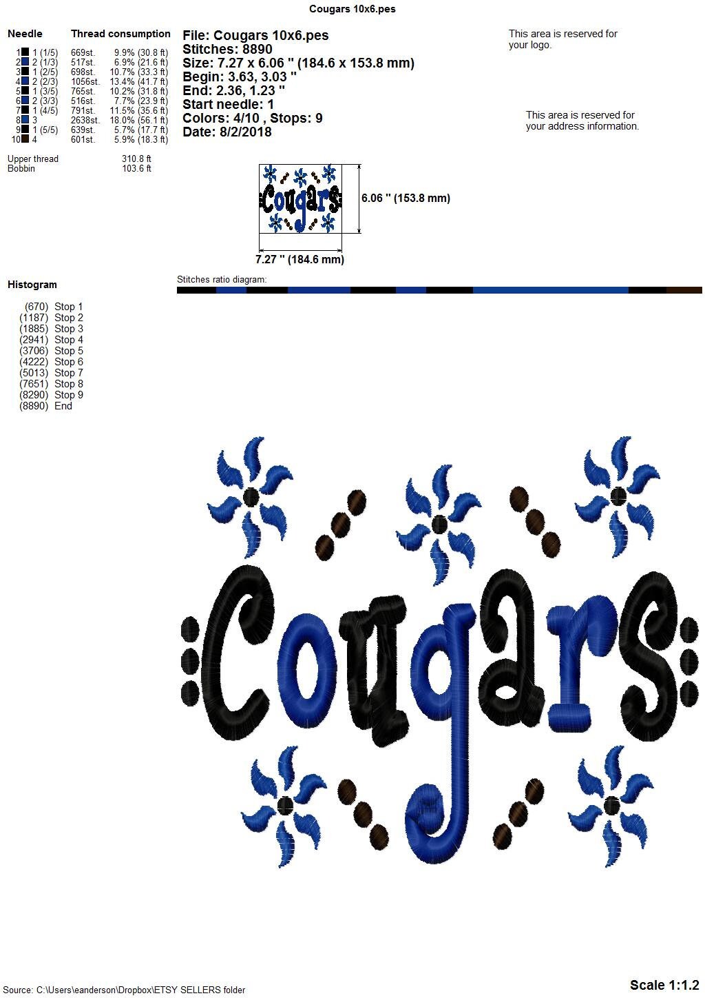 Cougars Applique Machine Embroidery Design 4x4 7x5 10x6 High - Etsy