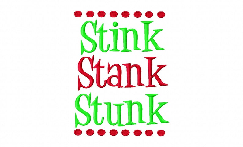 Stink Stank Stunk 4x4 5x7 6x10 Digital Machine Embroidery - Etsy