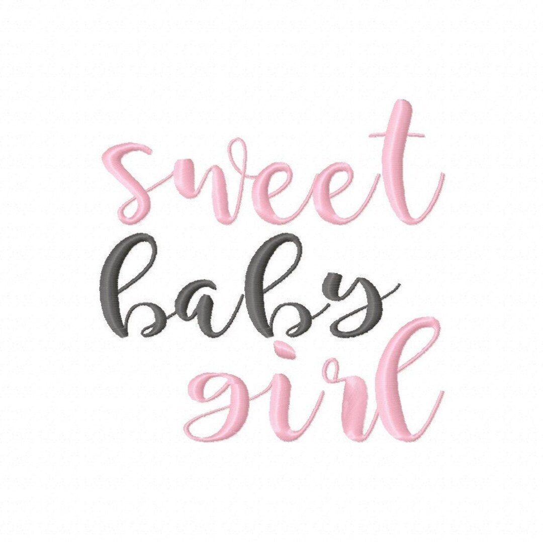 Sweet Baby Girl 4x4 7x5 10x6 Digital Machine Embroidery Design Instant ...