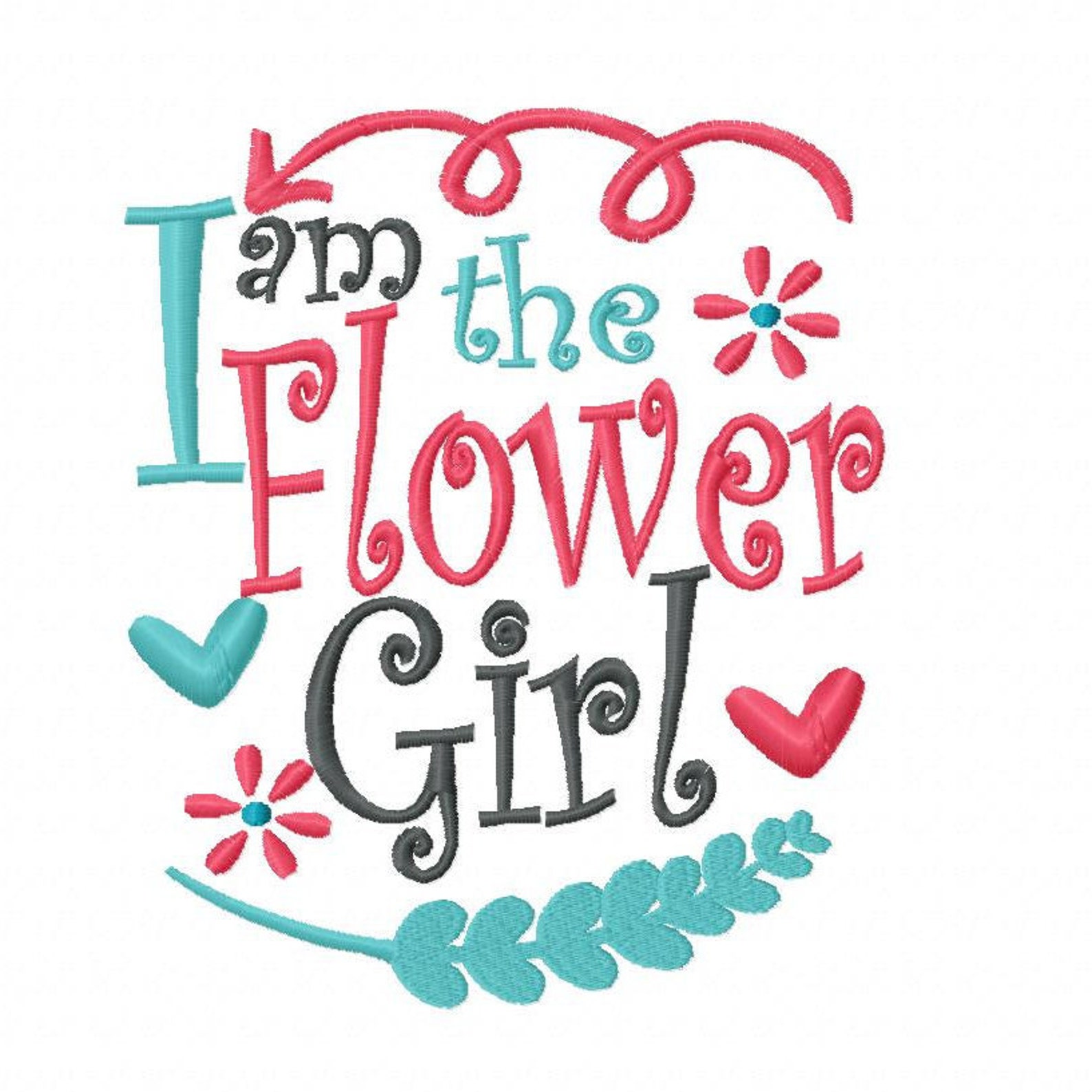 I Am the Flower Girl 4x4 5x7 6x10 Machine Embroidery Design - Etsy