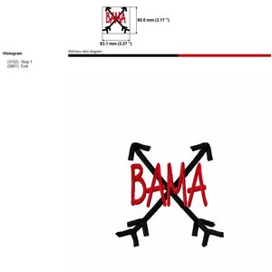 Bama Cross Arrows Roll Tide Crimson Alabama 4x4 5x7 6x10 Machine ...