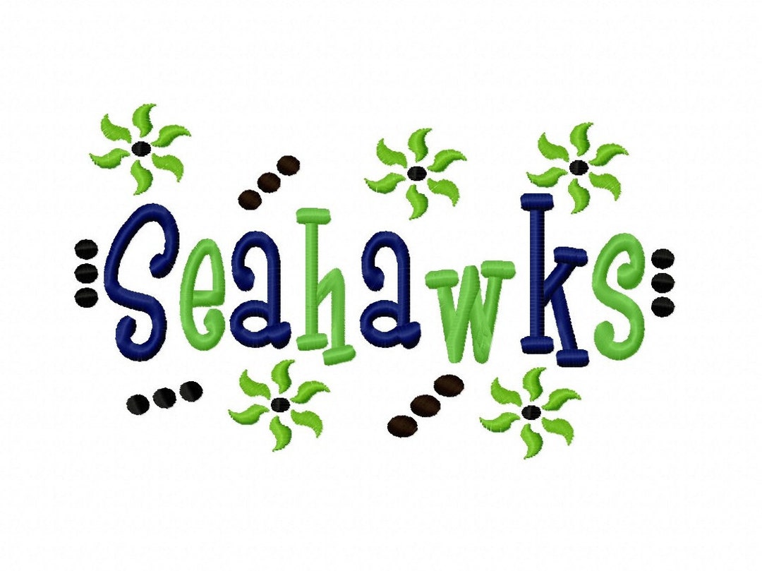 Seahawks Applique Machine Embroidery Design 4x4 7x5 10x6 Seattle ...