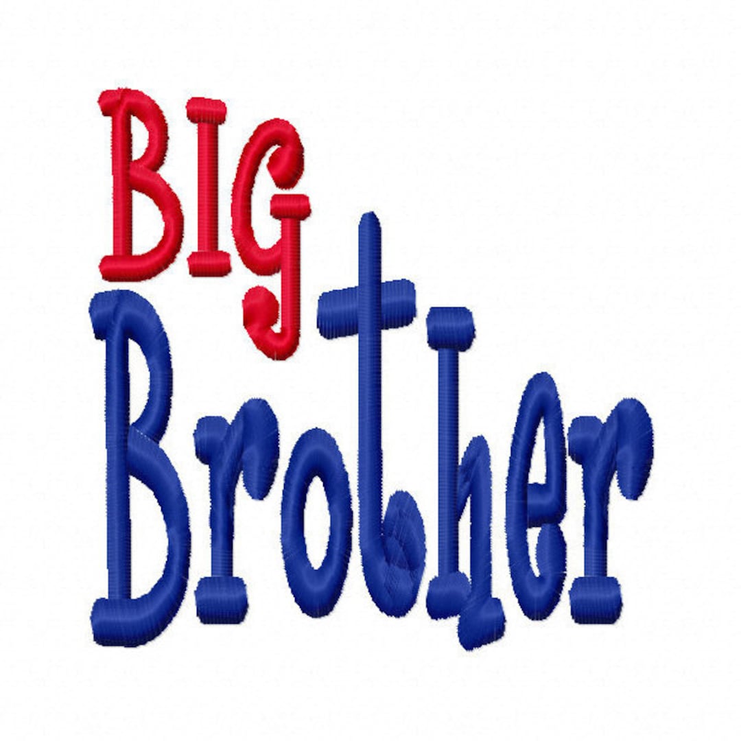 Big Brother Machine Embroidery Design 4x4 5x7 Instant Download Siblings ...