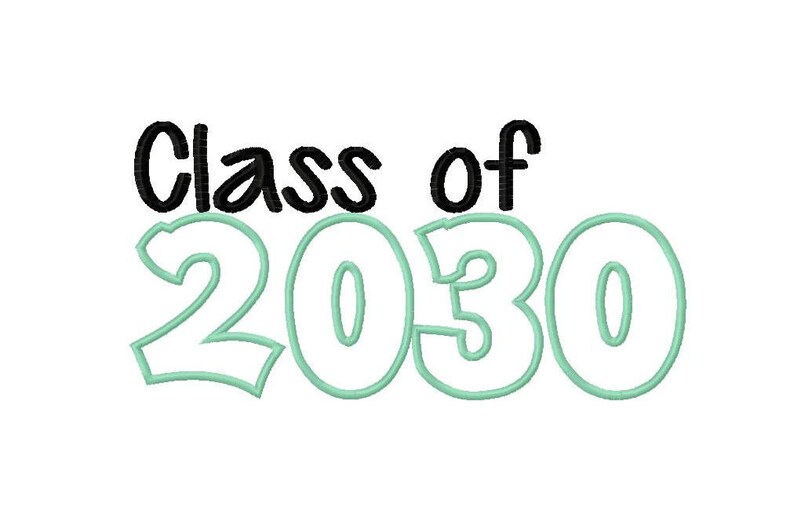 Class of 2030 Applique Machine Embroidery Design 7X5 10x6 - Etsy