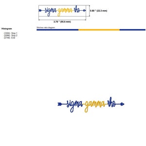 Sigma Gamma Rho Sorority Arrow Digital Machine Embroidery Design Greek ...
