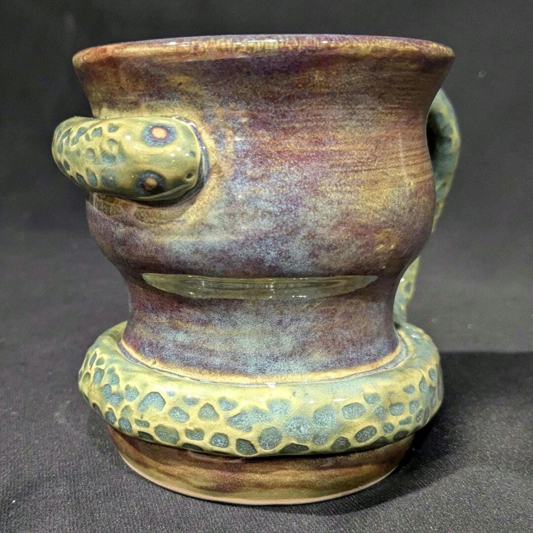 Two Headed Snake Wrap Around Handle Coffee Cup, Mug Unique Ceramic ...