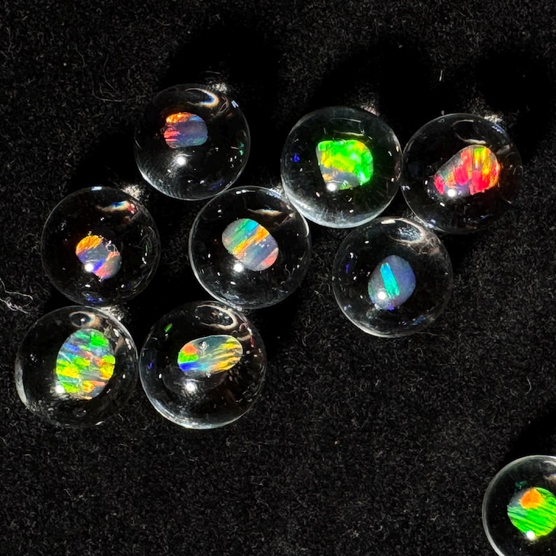 Small Tumbled Rainbow Opal Hand Blown Glass Marble, Single 13-14mm ...