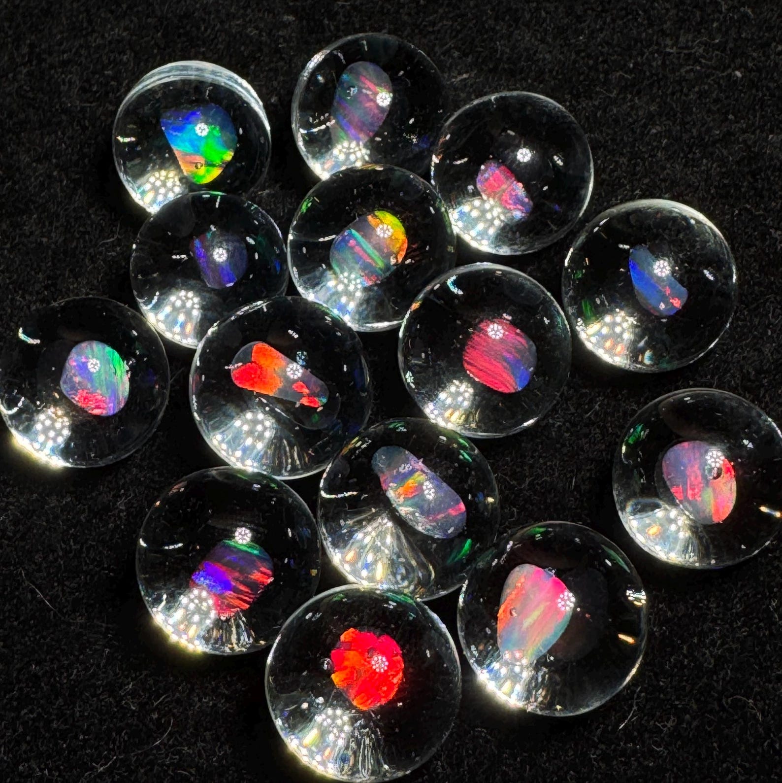 Small Tumbled Rainbow Opal Hand Blown Glass Marble, Single 13-14mm ...