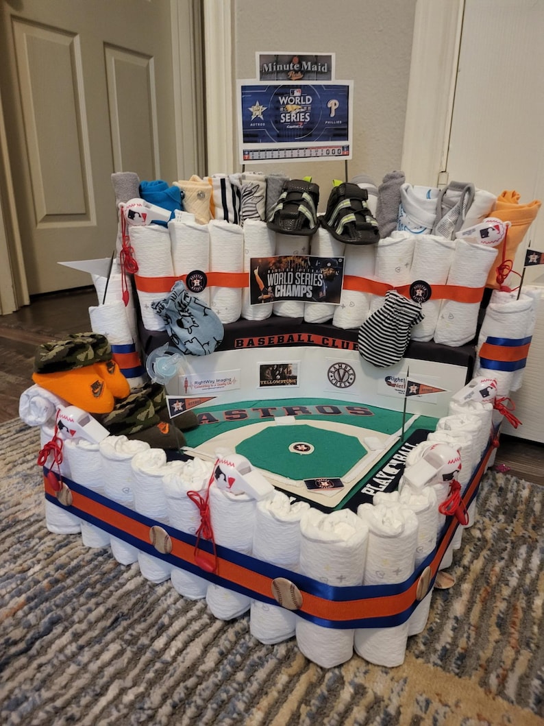 Custom Baseball Diaper Cake - Etsy