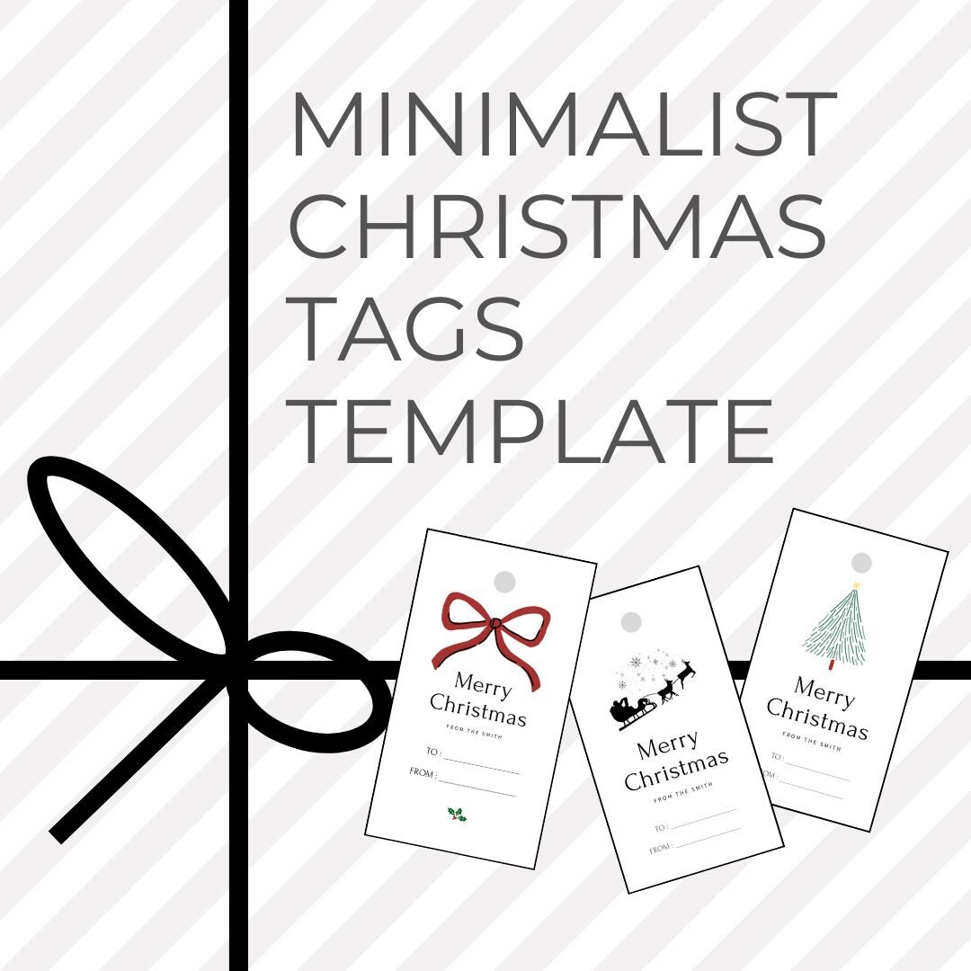 Minimalist Christmas Tag Printables - Etsy
