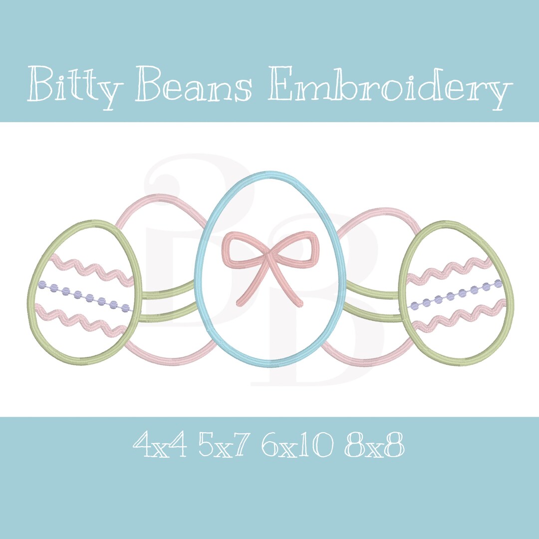 Sweet Easter Egg Satin Stitch, Preppy Eggs, Classic Vintage Machine ...