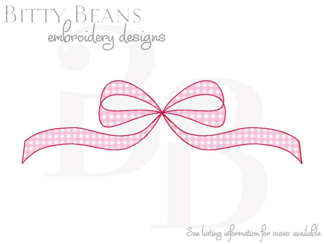 Nora Long Tail Bean Stitch Applique Bow: Classic Vintage Machine ...