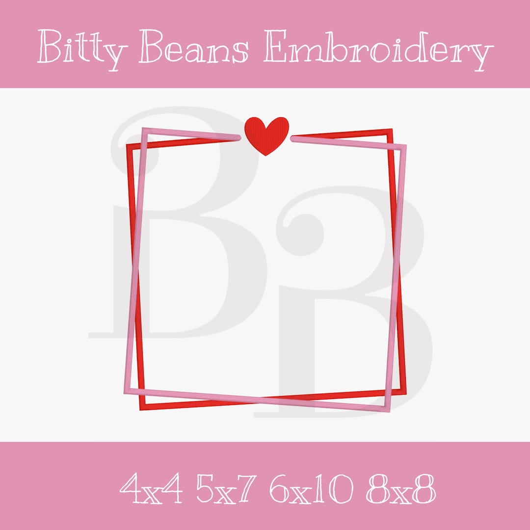 Heart Square Frame, Monogram Frame Valentine's Day Simple and Quick ...