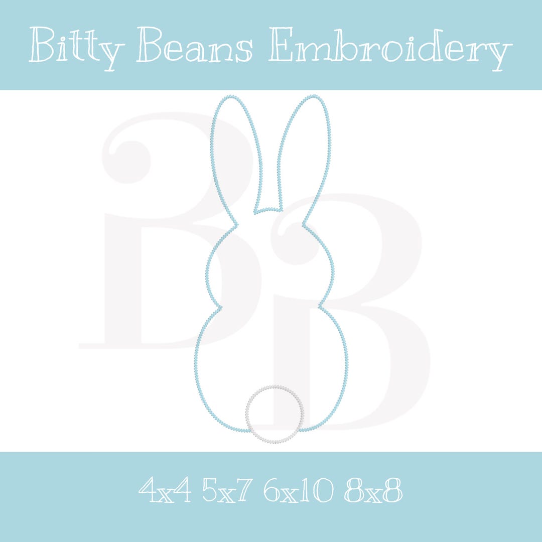 Sweet Easter Bunny Outline, Stem Stitch Rabbit, Cotton Tail Classic ...