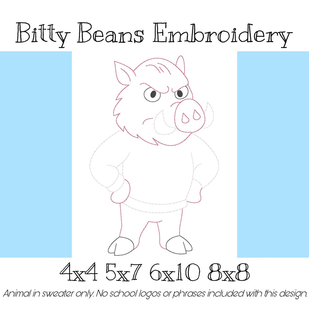 Football Pig, Sports, Mascot Classic Vintage Machine Embroidery Design ...