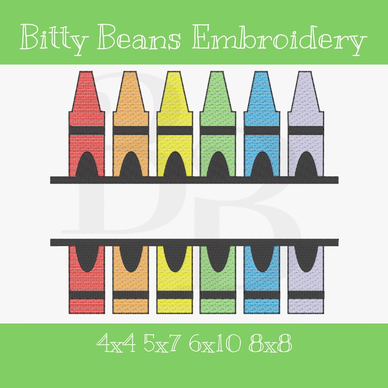 Sketch Stitch Crayons for Name, Classic Vintage Machine Embroidery ...