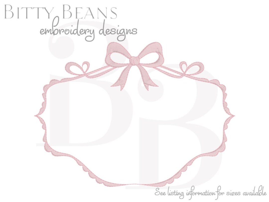Colleen Frame With Bow Embroidery Design (digital Download) - Etsy